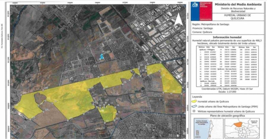 Decisión de recuperar estatus de humedal urbano en Quilicura queda en manos de ministra Maisa ...